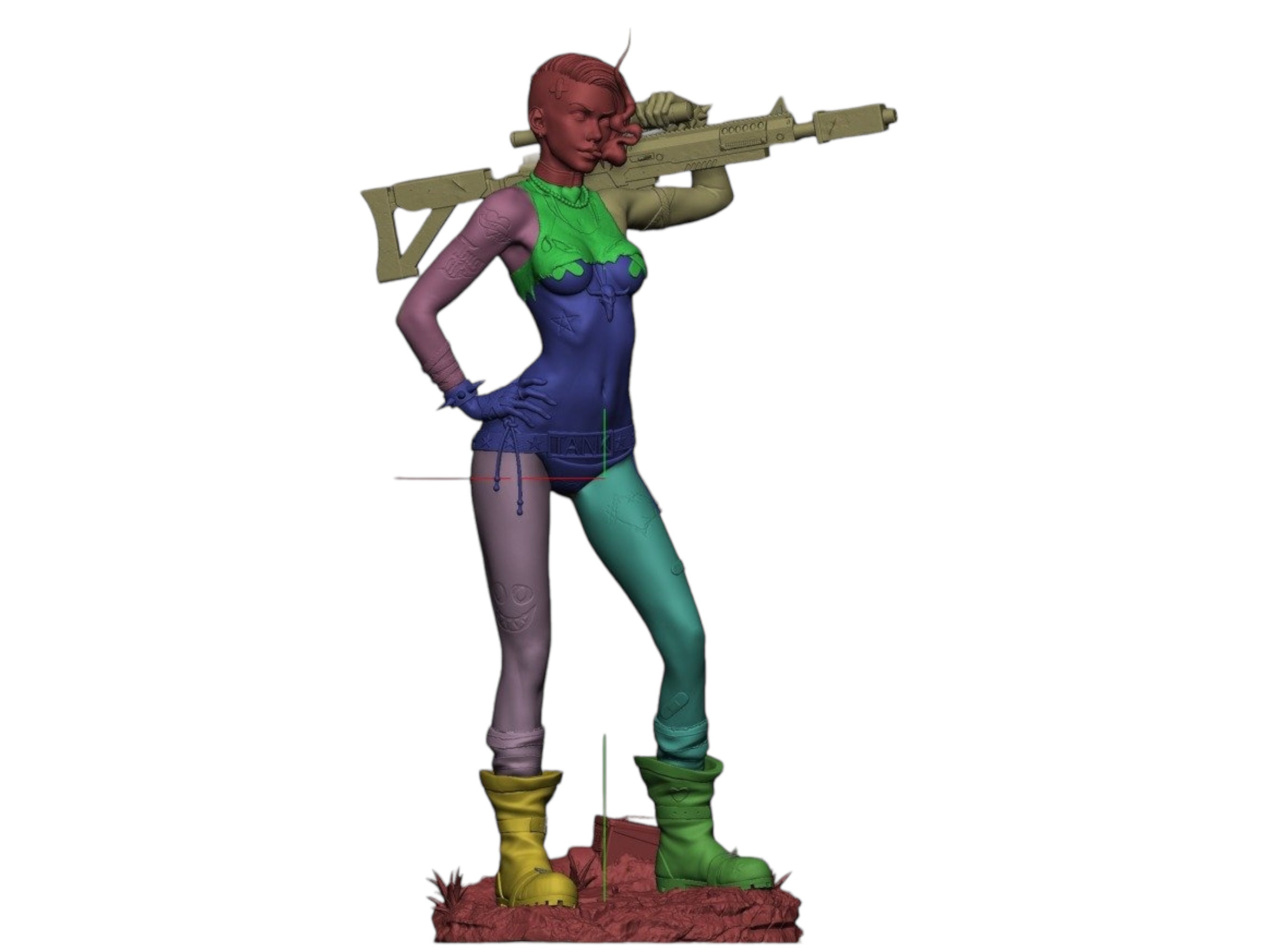 Tank Girl CA3D Studio 12k 3d Print Miniature 100mm - Etsy