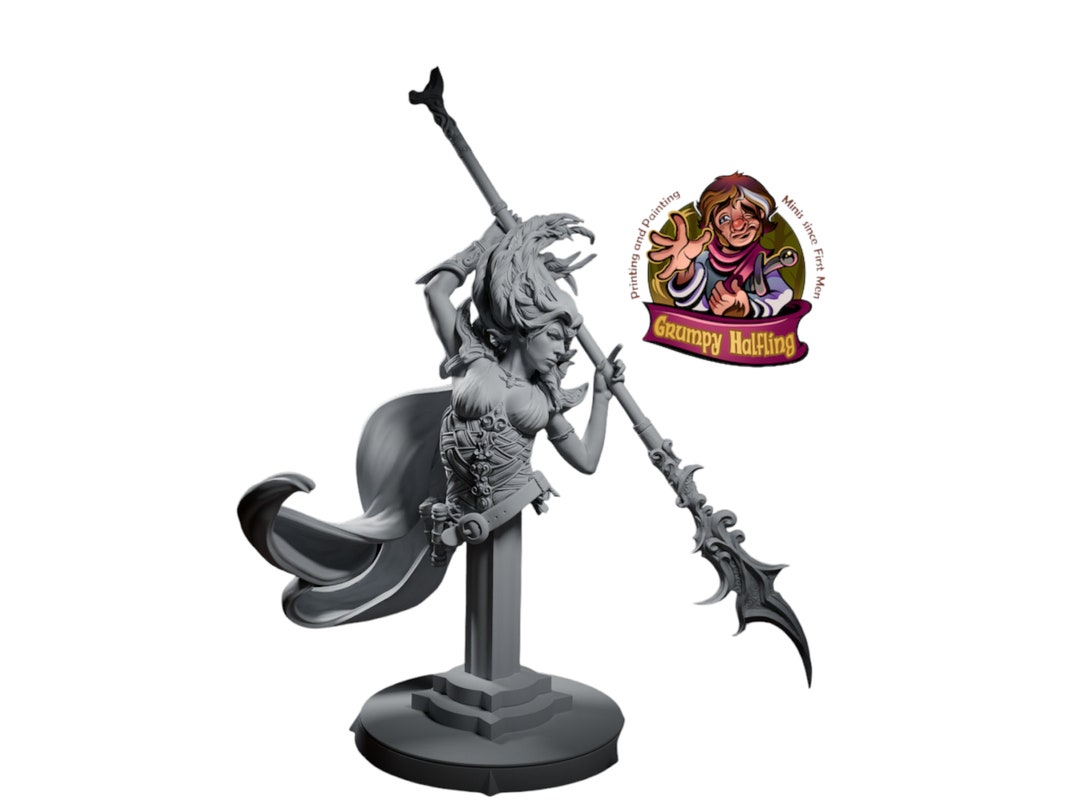 Asaria Miralana Hero Bust Cripta Studios 12k 3d Print Miniature Rpg - Etsy