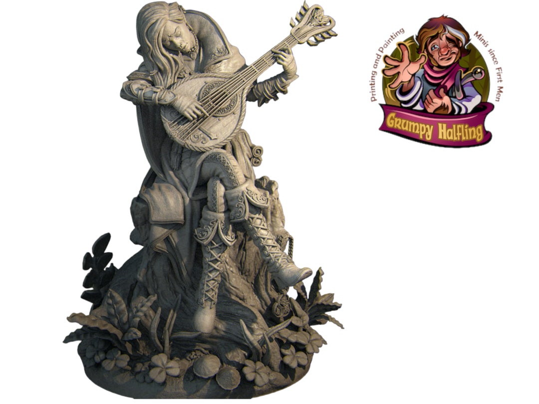 Lisa the Bard Nerikson 12k 3d Print Miniature 100mm - Etsy