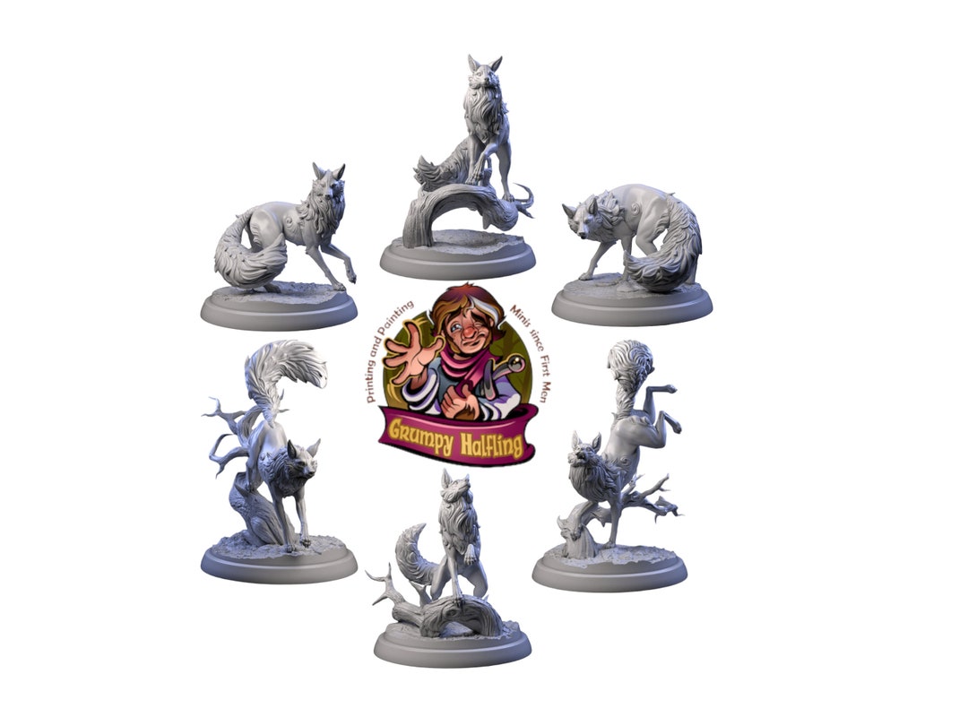 Magic Fox White Werewolf Tavern 12k 3d Print Miniature Rpg - Etsy