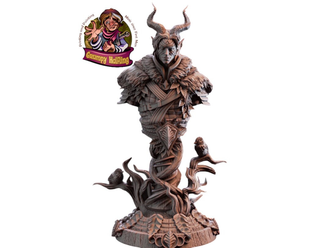 Tiefling Druid Guardian Garyck Bust DM Stash 12k 3d Print Miniature Rpg ...