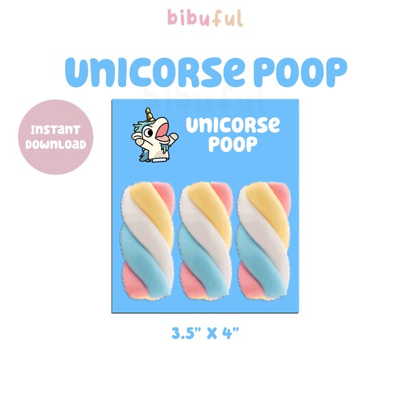 Bluey Unicorse Favor - Etsy