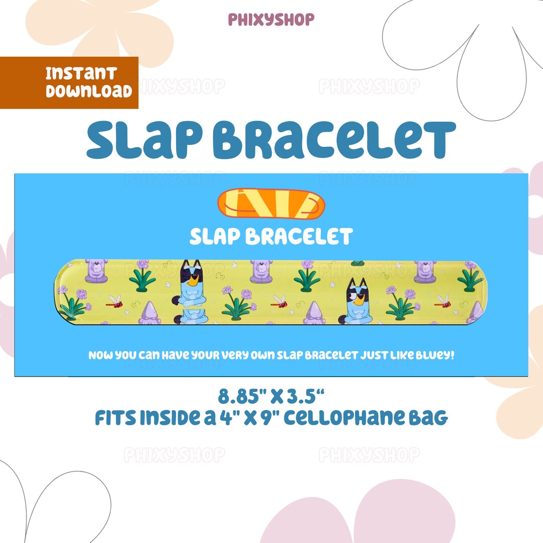 Blue Slap Bracelet Party Favors Blue Dog Digital Download - Etsy