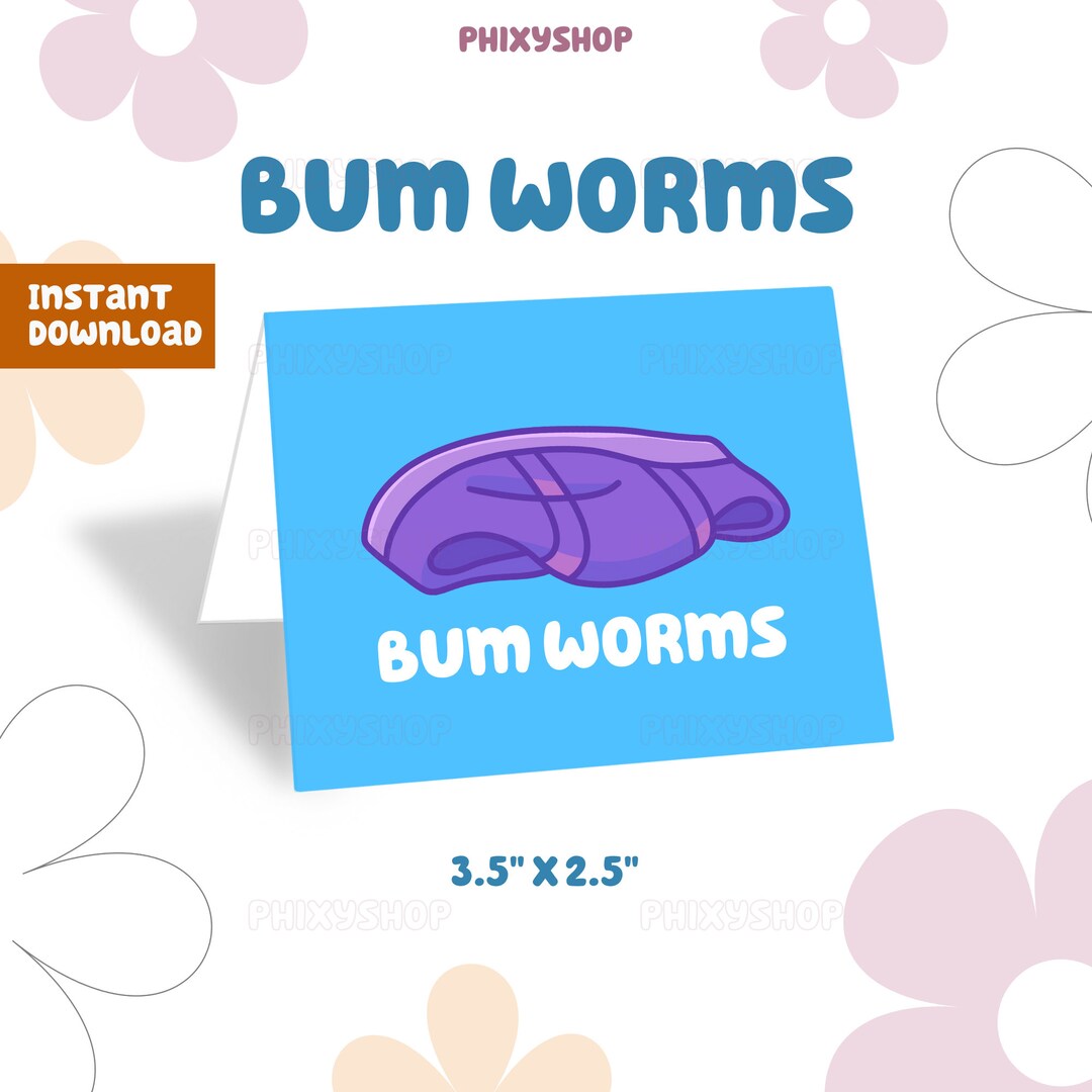 Blue Bum Worms Food Label Blue Dog Digital Download - Etsy