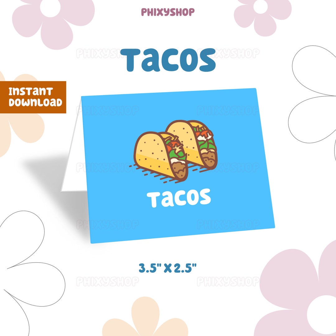 Blue Tacos Food Label Blue Dog Digital Download - Etsy