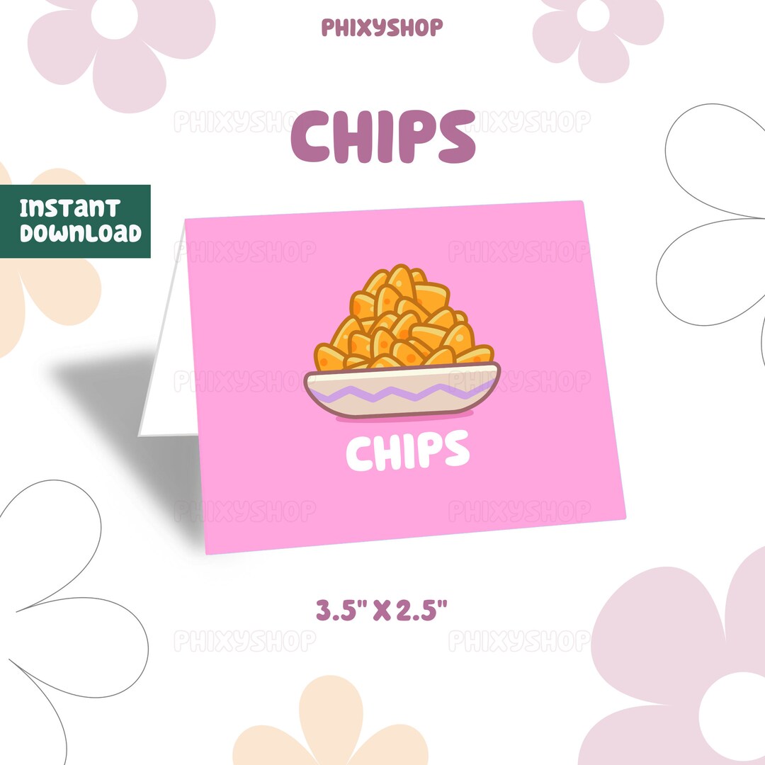 Pink Chips Food Label Blue Dog Digital Download - Etsy