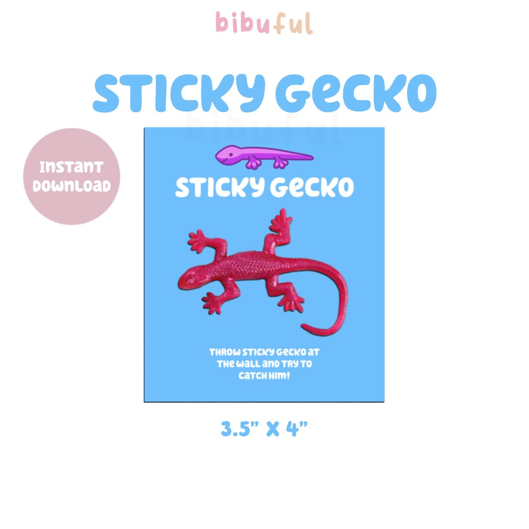 Bluey Sticky Gecko Party Favors Digital Download - Etsy