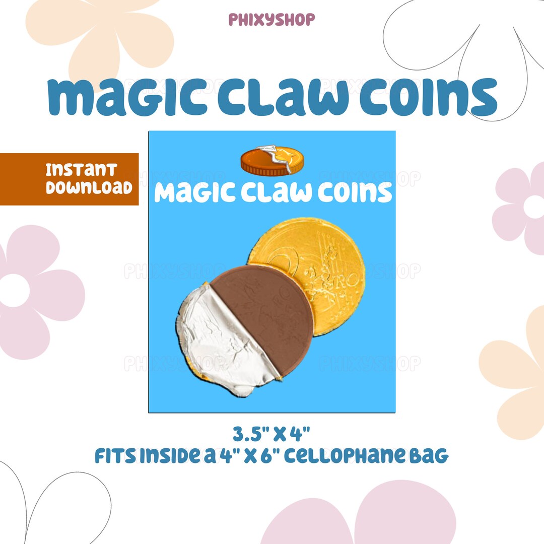 Blue Magic Claw Coins Party Favors Blue Dog Digital Download - Etsy