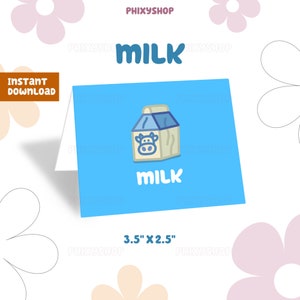 Blue Milk Food Label Blue Dog Digital Download - Etsy