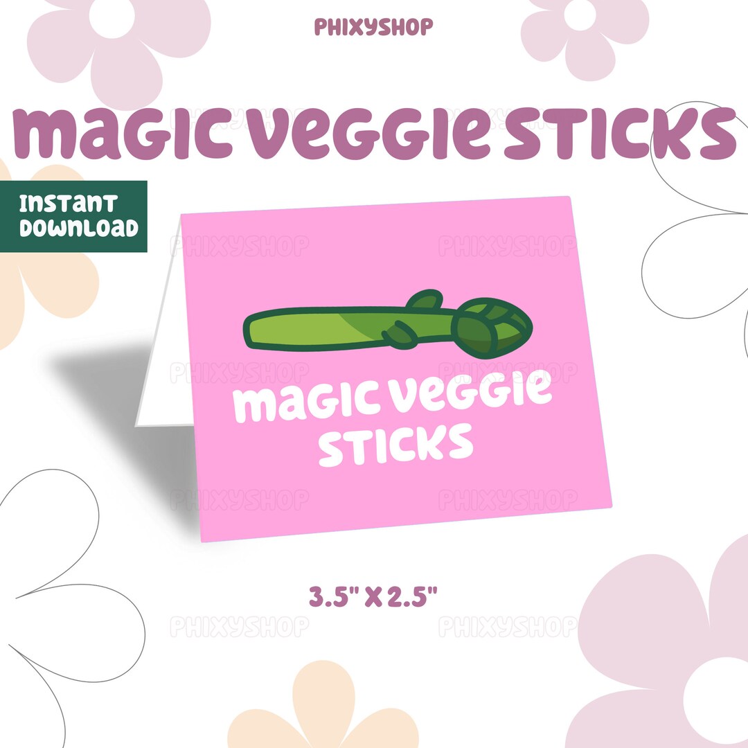 Pink Magic Veggie Sticks Food Label Blue Dog Digital Download - Etsy