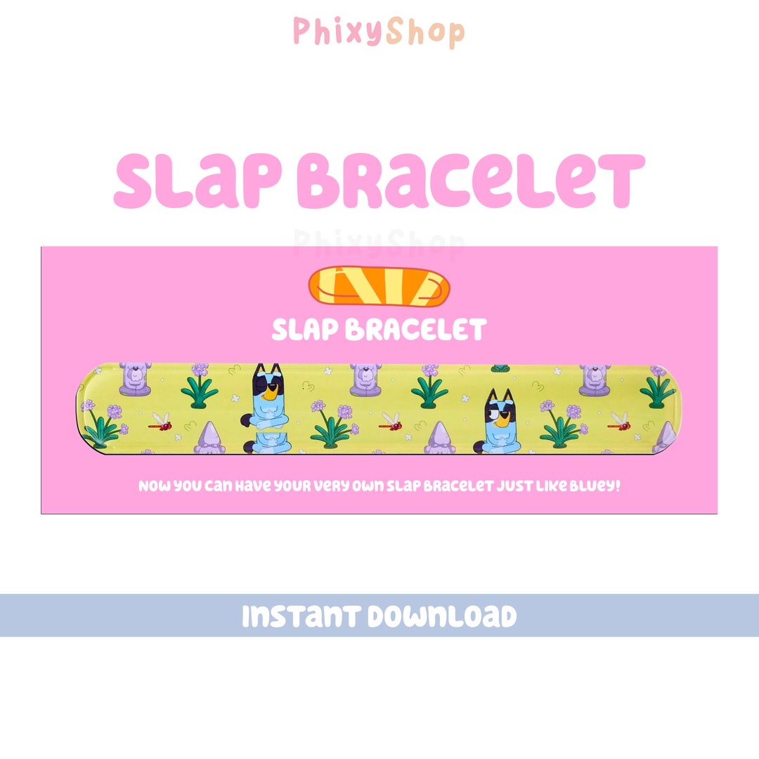 Pink Slap Bracelet Party Favors Blue Dog Digital - Etsy