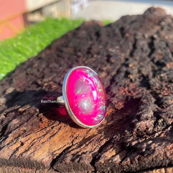Pink Opal Ring - Etsy