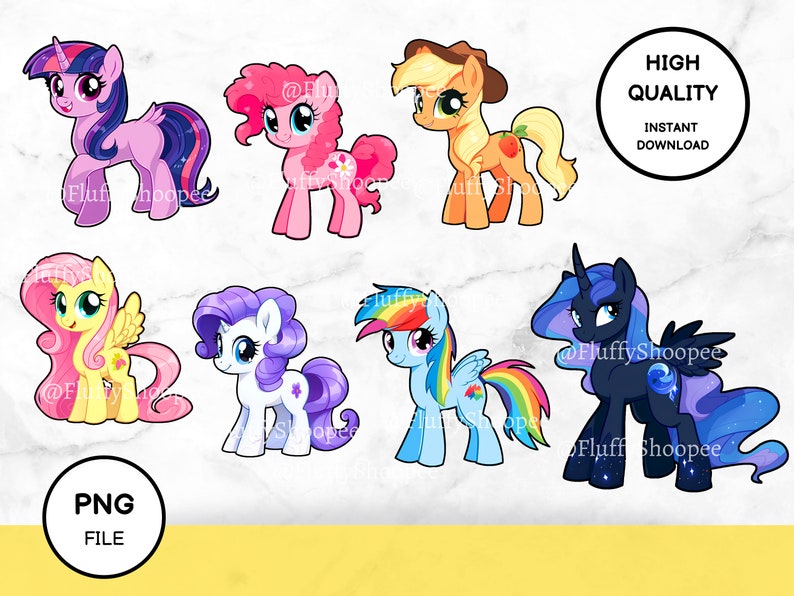 Little Pony PNG Lindo conjunto de ponis populares PNG Personaje de ...