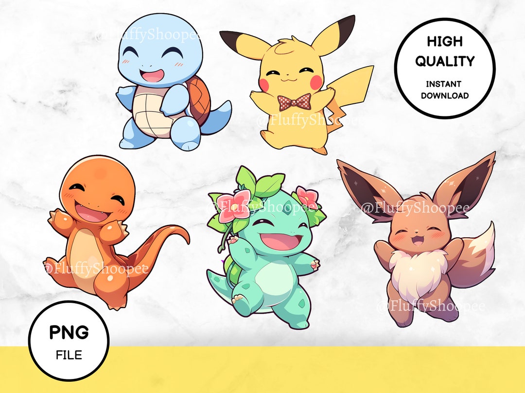 Cute Set of Popular Dancing Characters PNG Emotion Set, Digital Cartoon ...