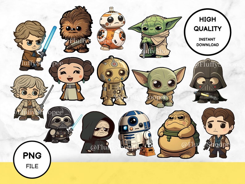 Cute Space Characters Clipart PNG Transparent Printable - Etsy