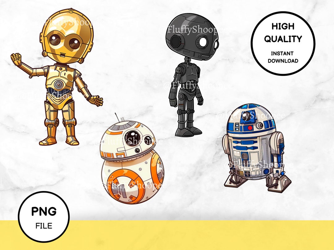Cute Space Droids Clipart PNG Transparent Printable Files Space ...