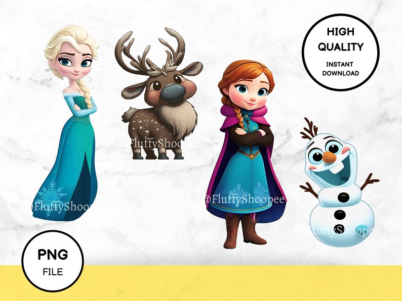 Cute Bundle of Frozen PNG Frozen Clipart Frozen Stickers Frozen ...
