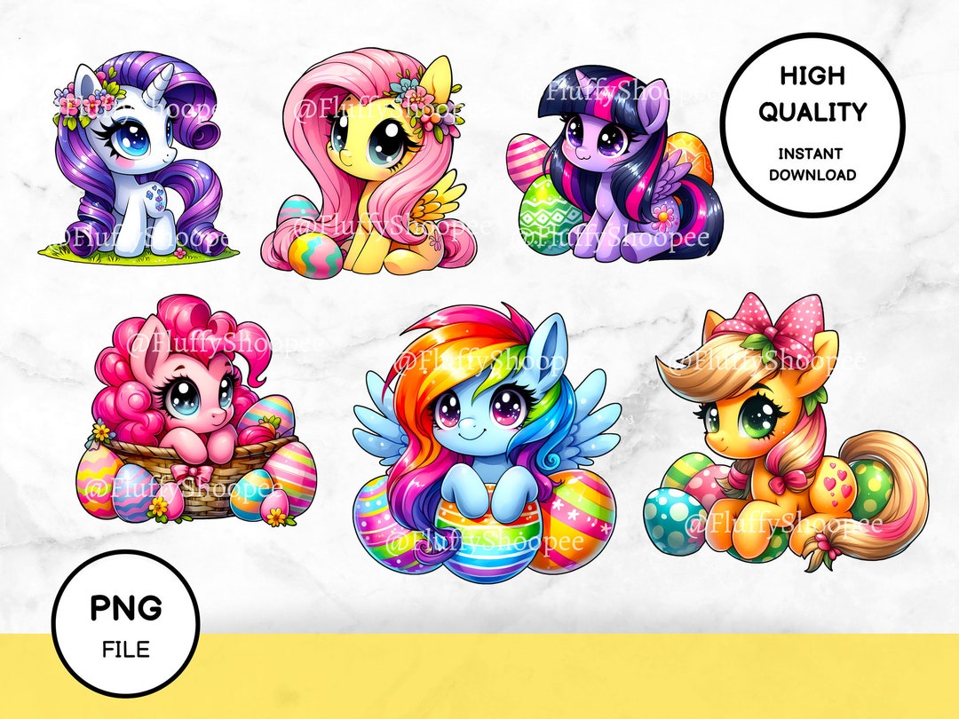 Cute Set of Spring Time Little Pony PNG Digital Cartoon Ponies ...