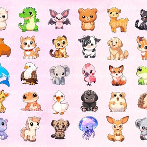 Cute Animals Clipart - Woodland, Farm, Safari Animals - PNG Graphics ...