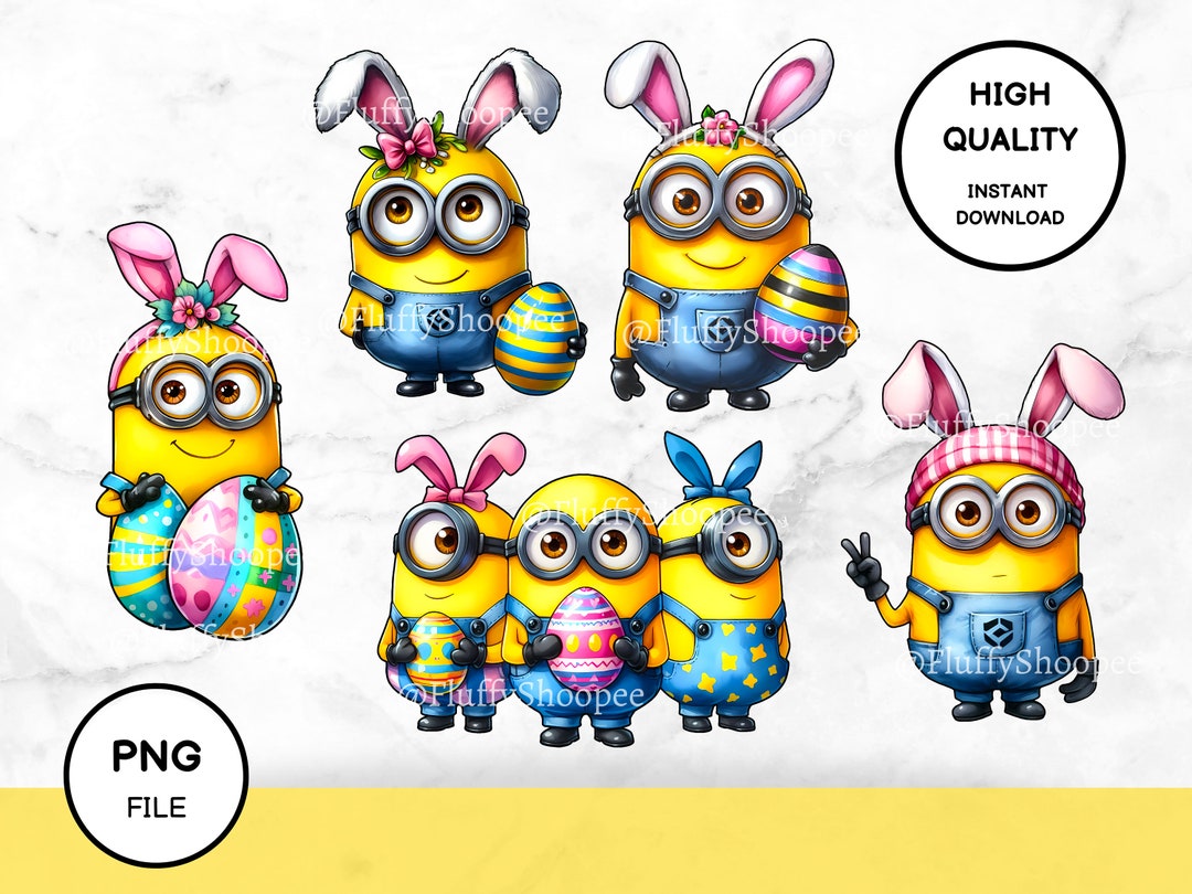 Cute Easter Minion Set - Easter Clipart Design Bundle - Ready to Print ...