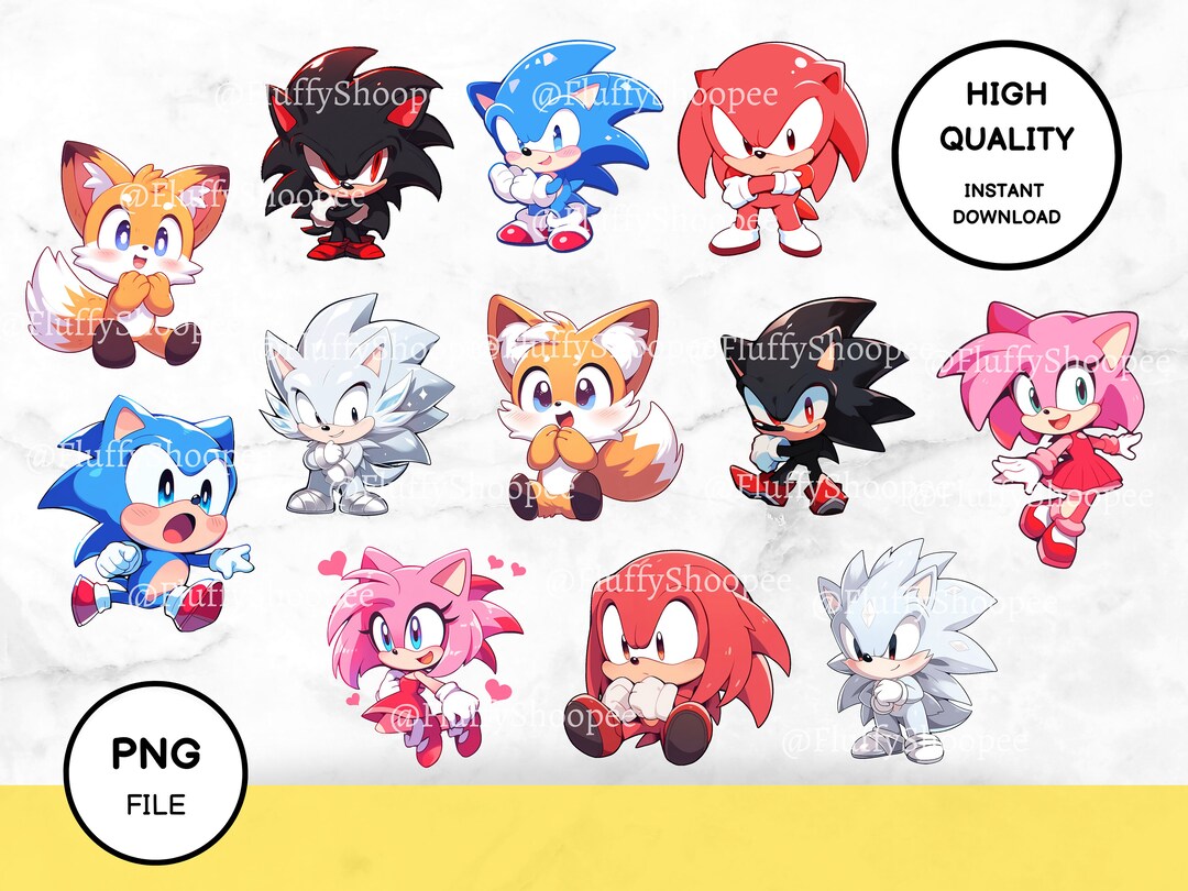 Cute Sonic the Hedgehog PNG Clipart - PNG Cutting File for Cricut ...