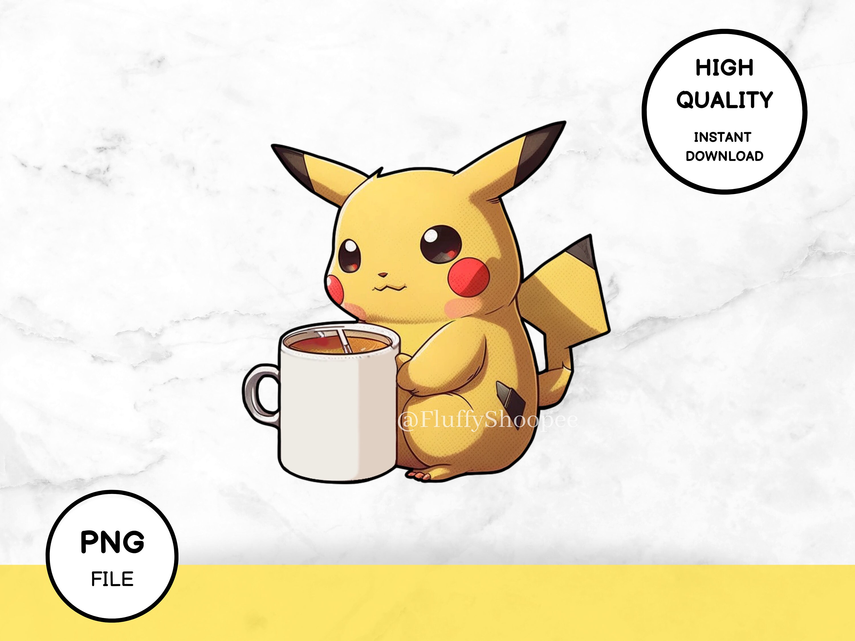 Cute Set of Popular Character Drinking Tea PNG Emotion Set, Digital ...