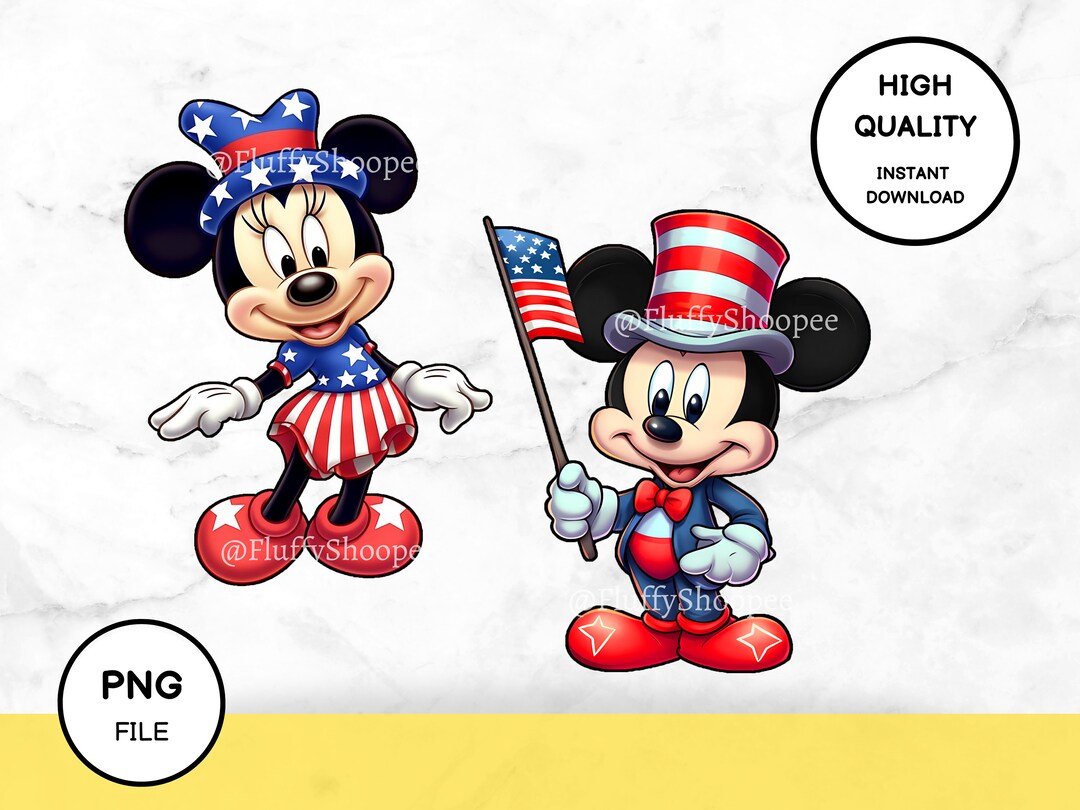 Cute Mickey Friends Clipart PNG - Independence Day - 4th of July Art ...