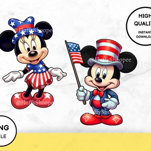 Cute Mickey Friends Clipart PNG - Independence Day - 4th of July Art ...
