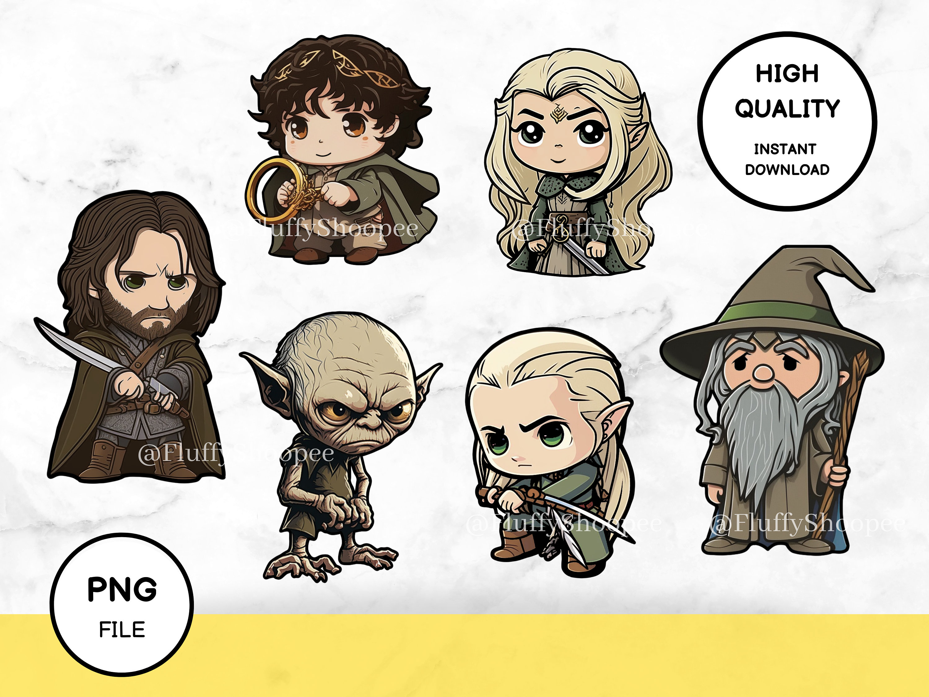 Magic Ring Clipart Cute Chibi Characters PNG Kids Birthday Digital ...