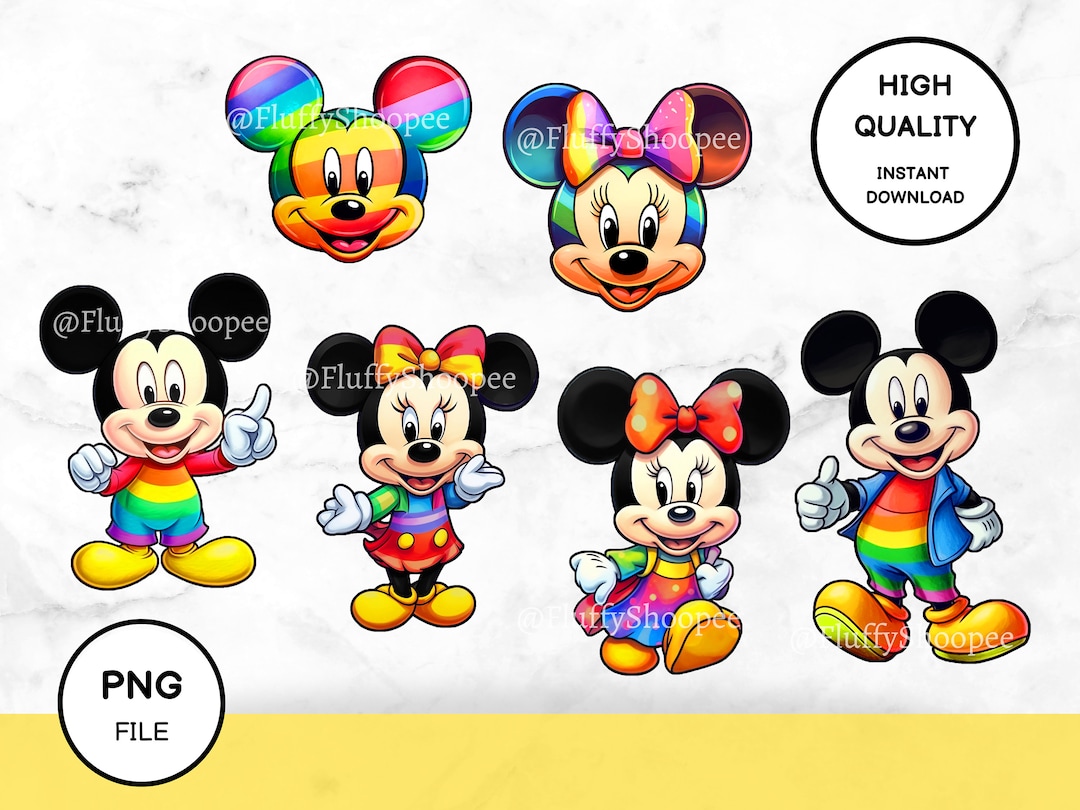 Pride Mickey Clipart PNG - Colorful Sublimation Design - Rainbow Pride ...