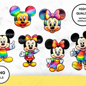 Pride Mickey Clipart PNG - Colorful Sublimation Design - Rainbow Pride ...