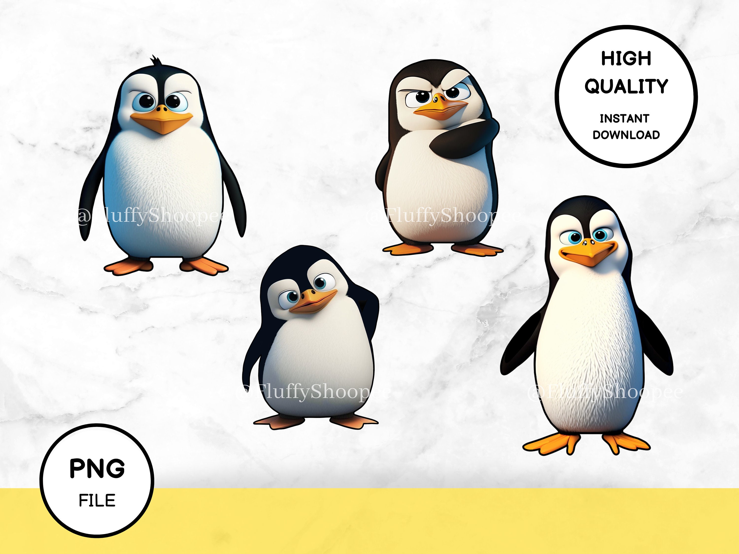 Cute Set Of Penguins From Madagascar Characters Png Skipper Etsy