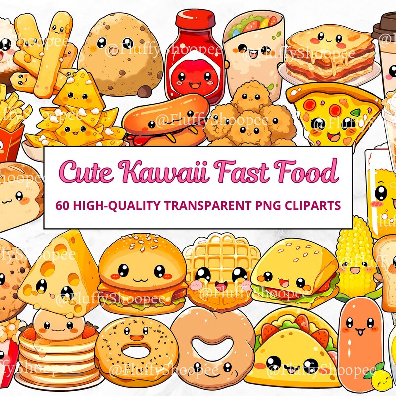 Kawaii Food Clipart - Etsy