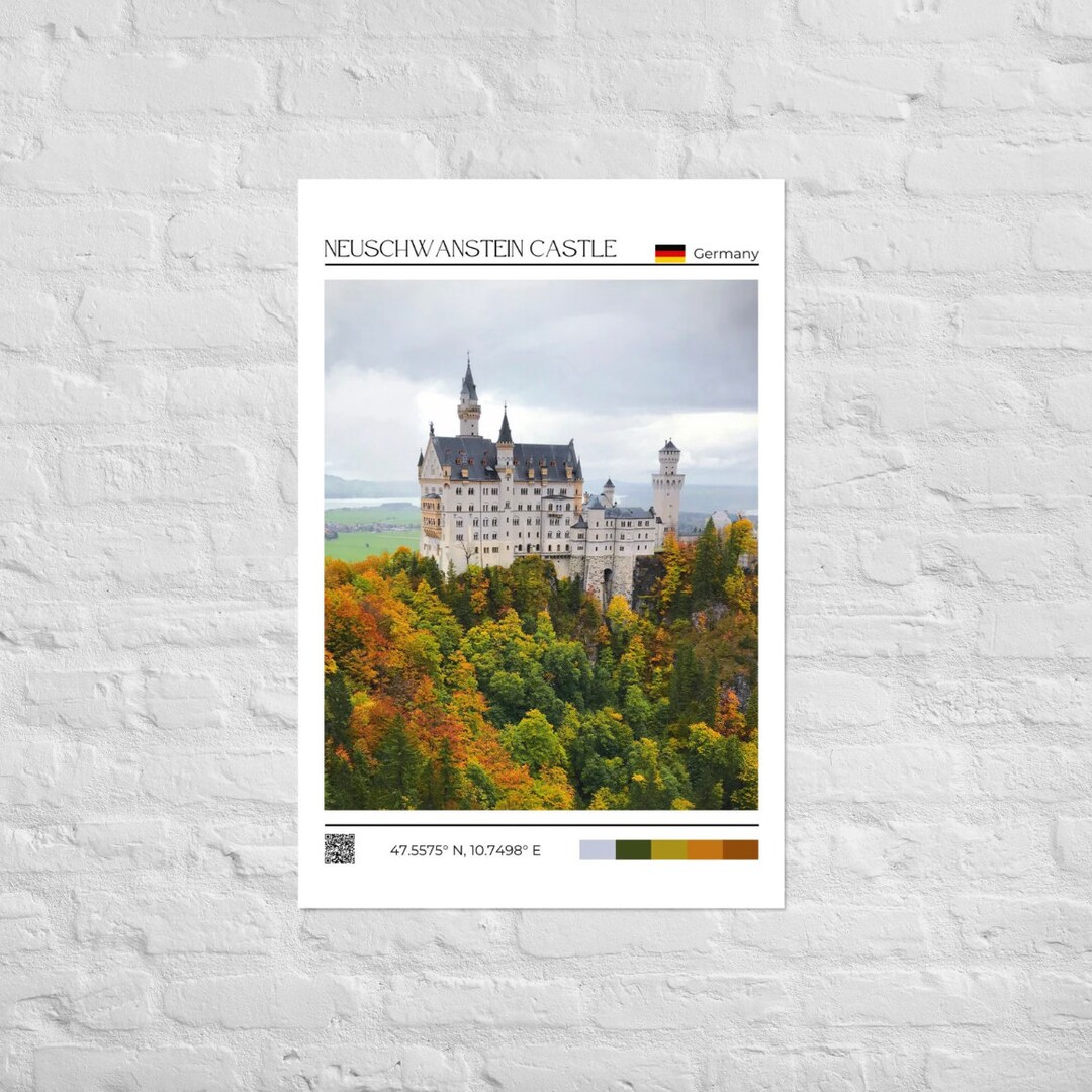 Digital Download.neuschwanstein Castle Poster, Neuschwanstein Castle ...