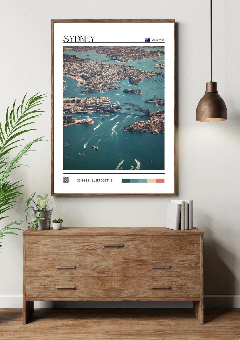 Digital Download. Sydney City Wall Art, Sydney Travel Poster, Sydney ...