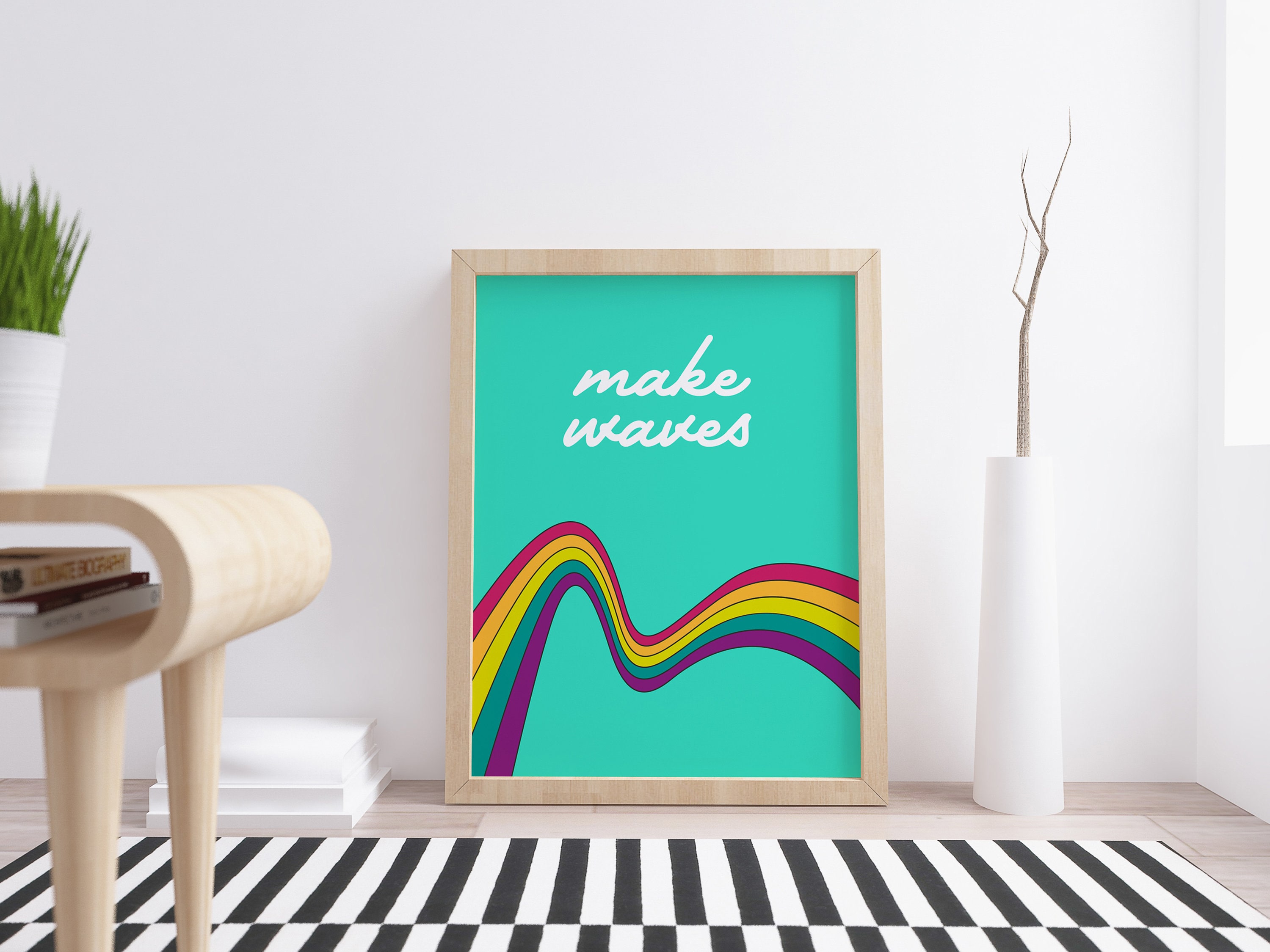 Make Waves Digital Download, Make Waves Print, Home Decor, Positive ...