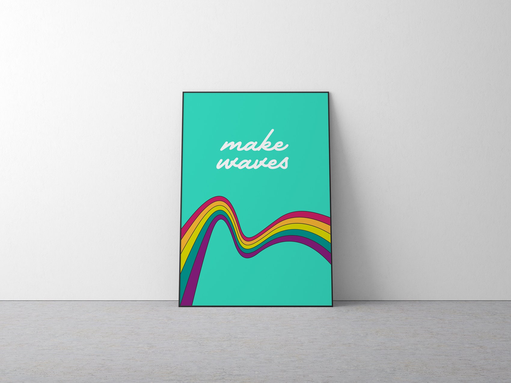 Make Waves Digital Download, Make Waves Print, Home Decor, Positive ...