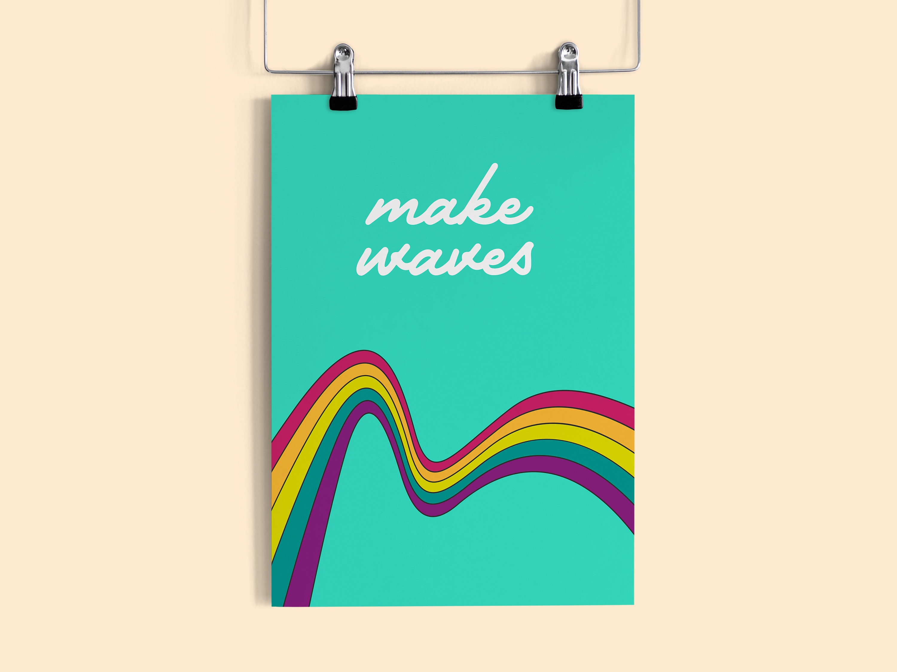Make Waves Digital Download, Make Waves Print, Home Decor, Positive ...