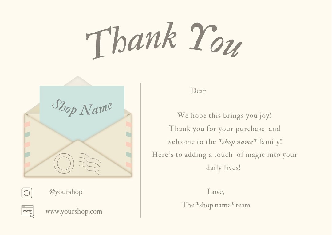 DIGITAL Thank You Card, Aesthetic Thankyou Card, Printable Thank You ...
