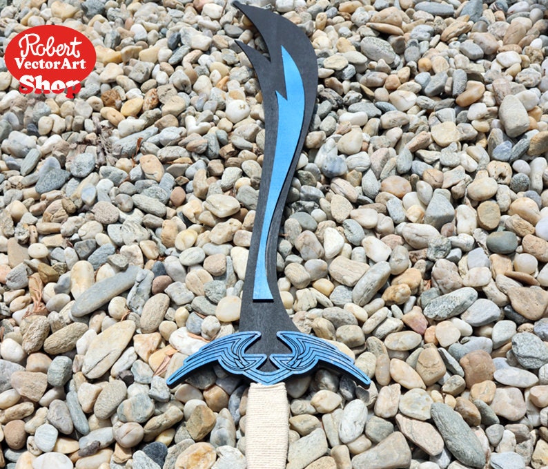 Wooden Sword Vector File, Laser Cutting Vector Svg Dxf, Ai, Cdr, Eps ...