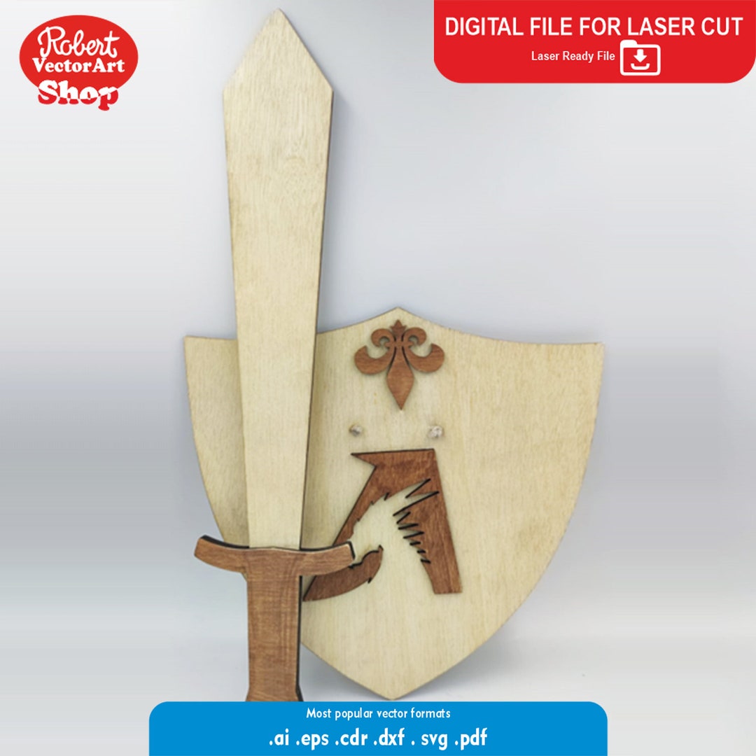 Roman Sword and Shield File, Laser Cutting Vector Svg Dxf, Ai, Cdr, Eps ...