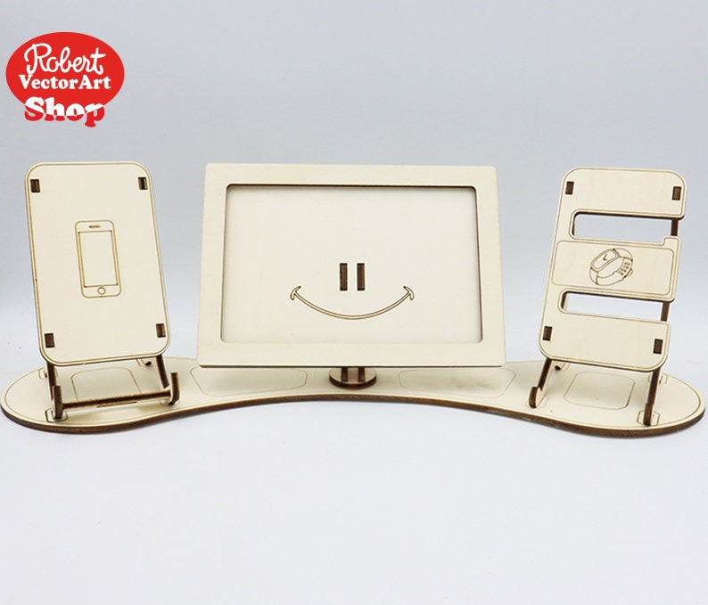 Laser Cut Double Dock Station With Photo, Svg Phone Stand, Docking ...