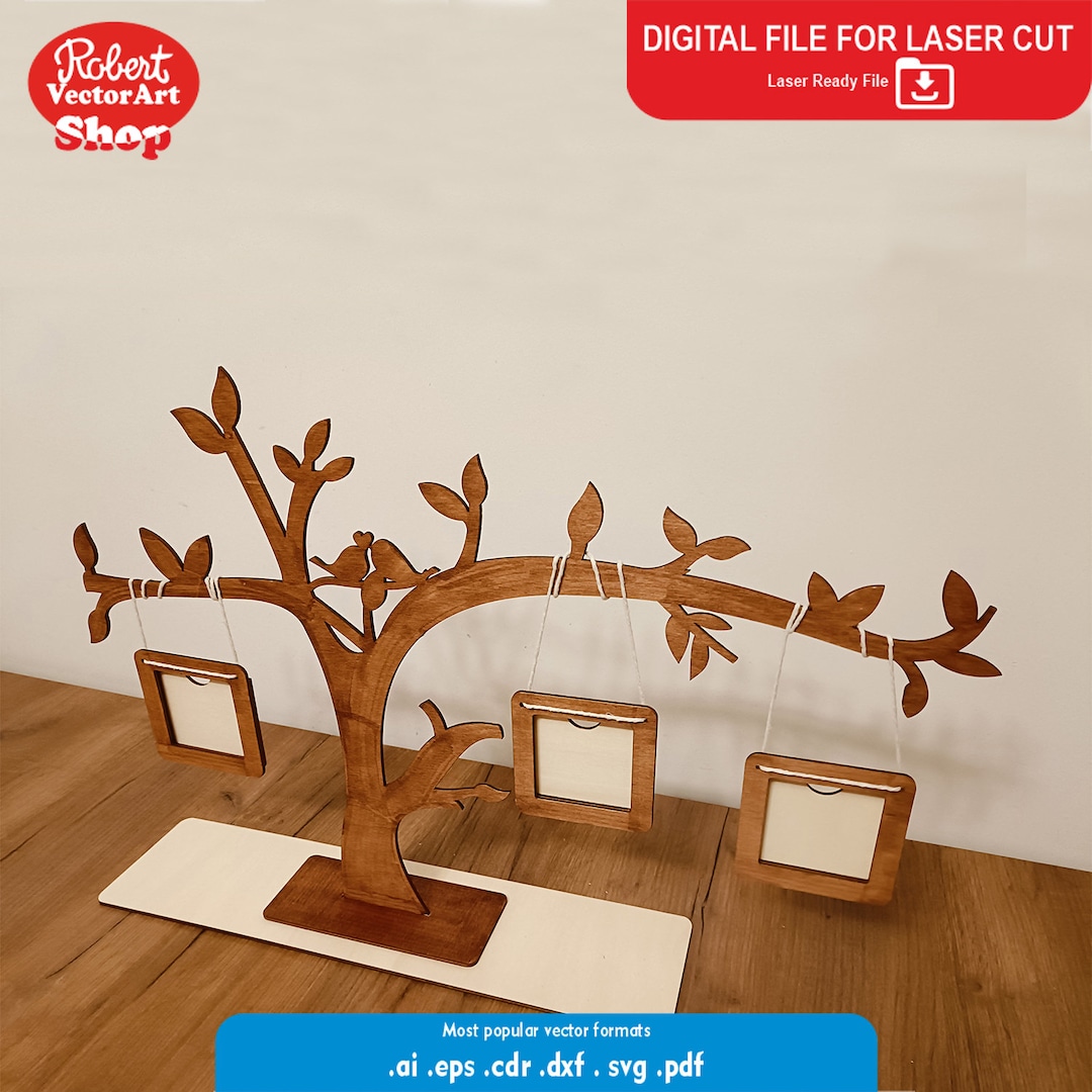 Set of 3 Photo Frame Templates for Laser Cutting Engraving Svg Dfx Cdr ...