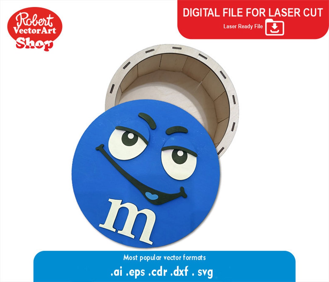 Round M&m -shaped Gift Box Digital Laser Files - Cdr, Dxf, Svg, Ai, Eps ...