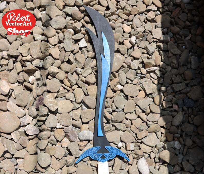 Wooden Sword Vector File, Laser Cutting Vector Svg Dxf, Ai, Cdr, Eps ...