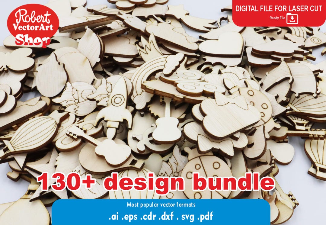 Laser Cut Files Bundle: 130+ SVG & DXF Designs for CNC Crafting - Etsy