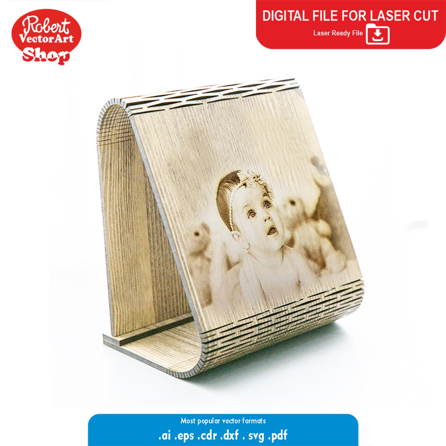 Set of 3 Curved Photo Frame Templates for Laser Cutting Engraving Svg ...