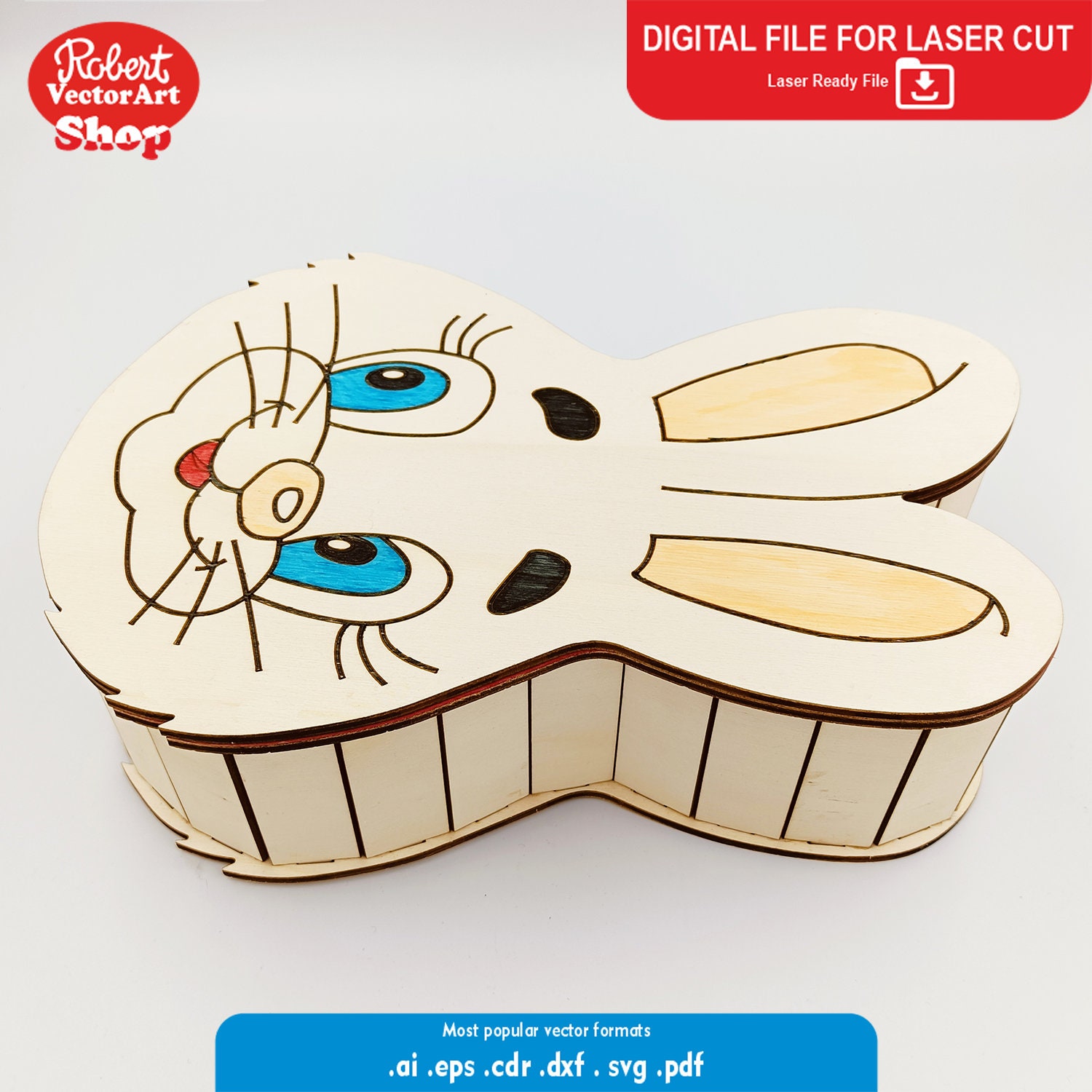 Easter Bunny Gift Boxes Laser Cut Files Svgdxfpdfai Glowforge Files ...