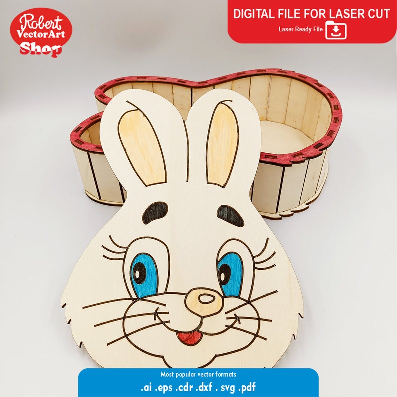 Easter Bunny Gift Boxes Laser Cut Files Svgdxfpdfai Glowforge Files ...