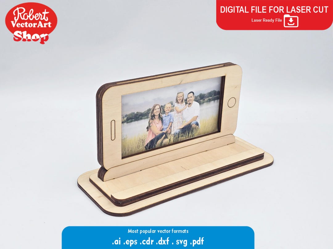 Laser Cut Photo Frame & Phone Stand Template (digital Download) - Etsy UK